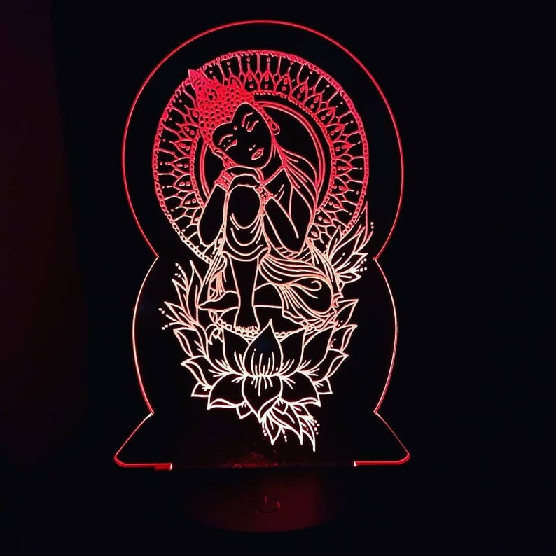 Buddha Led Lamp | Light Yoga | 3d Illusion Buddha | Led Light Night ...