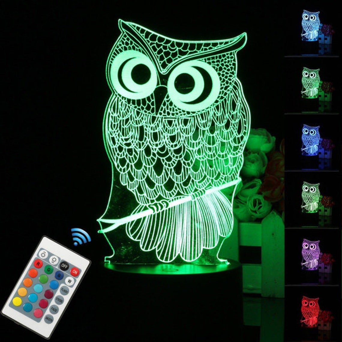 3D Owl Led Acrylic Laser Cut File, Dxf, Svg, Cdr, Pdf Instant Download ...