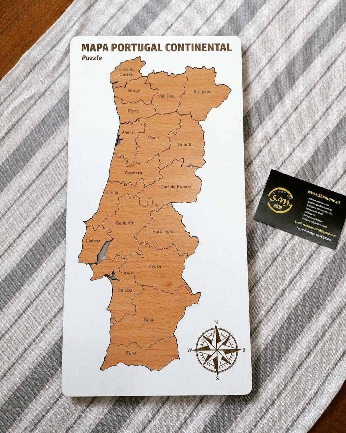 Puzzle Portugal Map, Wooden Wall Art, Puzzle Map, Wood Portugal Map ...