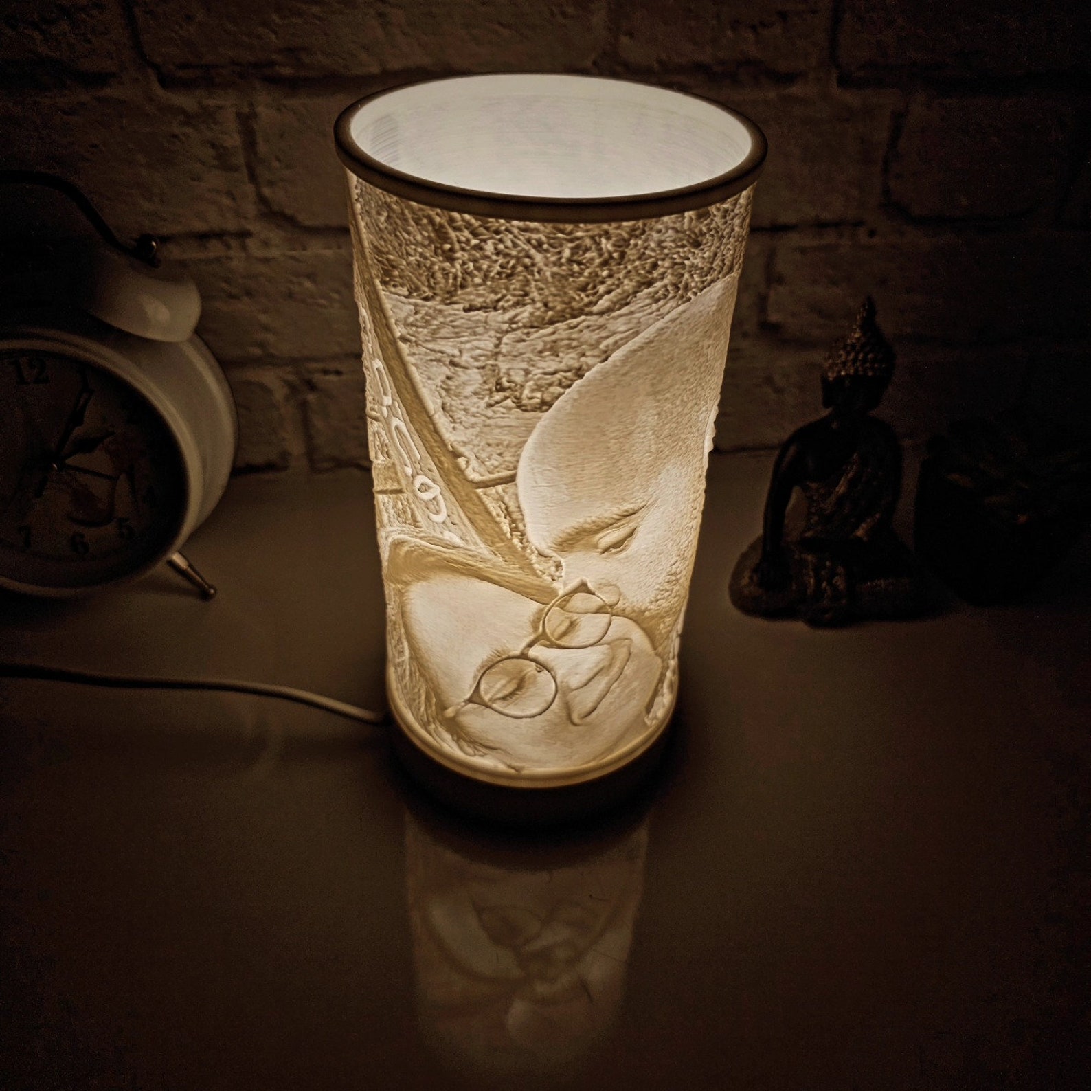 3D Printed Cylindrical Lithophane Lamp, Valentines Gift, Perfect for ...