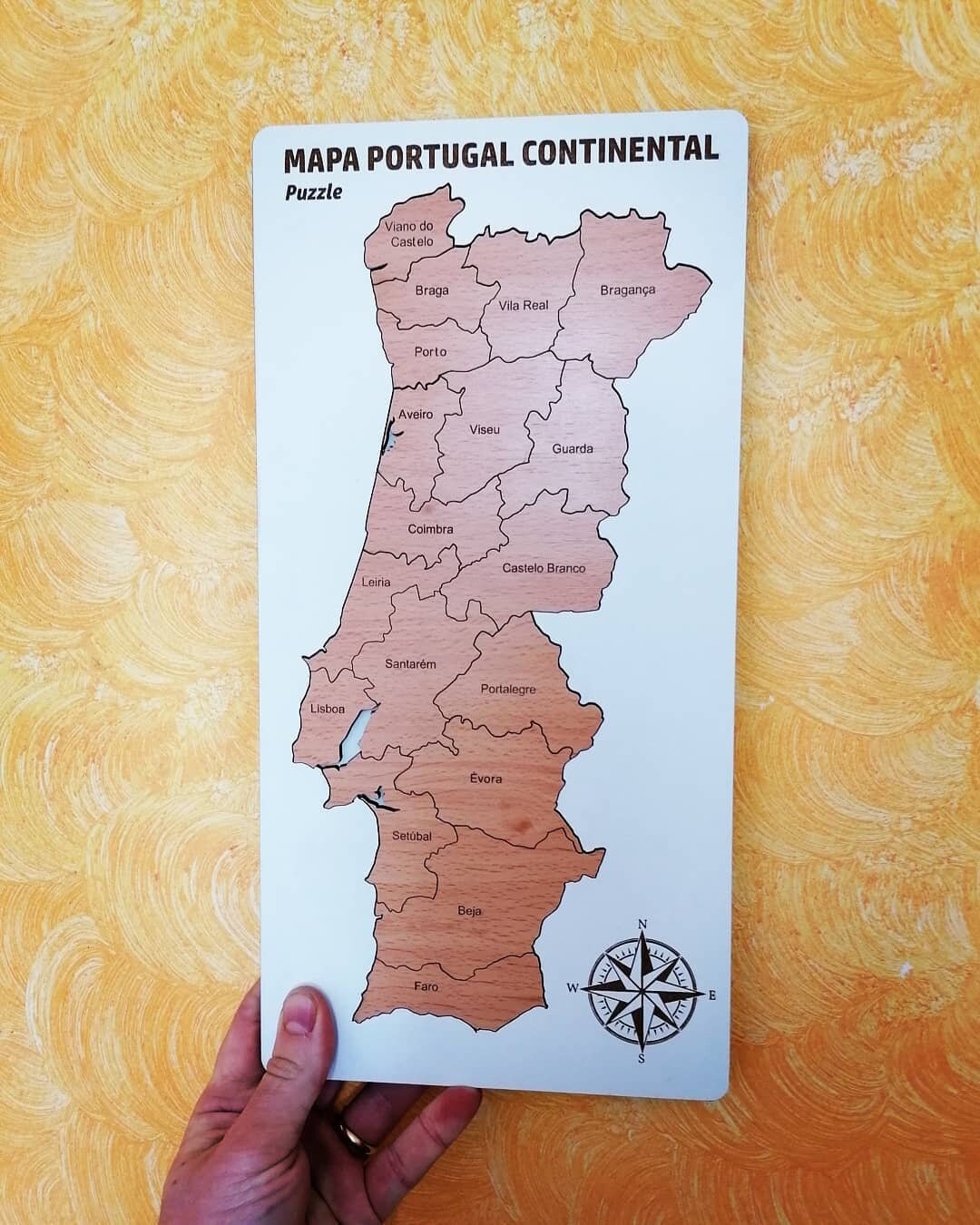 Puzzle Portugal Map, Wooden Wall Art, Puzzle Map, Wood Portugal Map ...