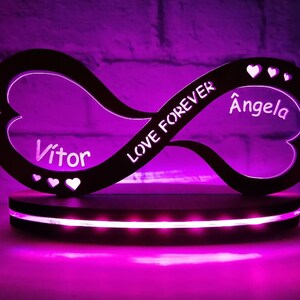 Infinity LED Lamp, Personalized Table Desk Lamp, Heart Name Light Love ...