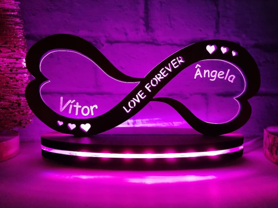 Infinity LED Lamp, Personalized Table Desk Lamp, Heart Name Light Love ...