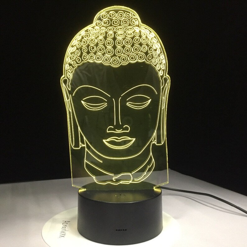 Buddha Led Lamp | Light Yoga | 3d Illusion Buddha | Led Light Night ...