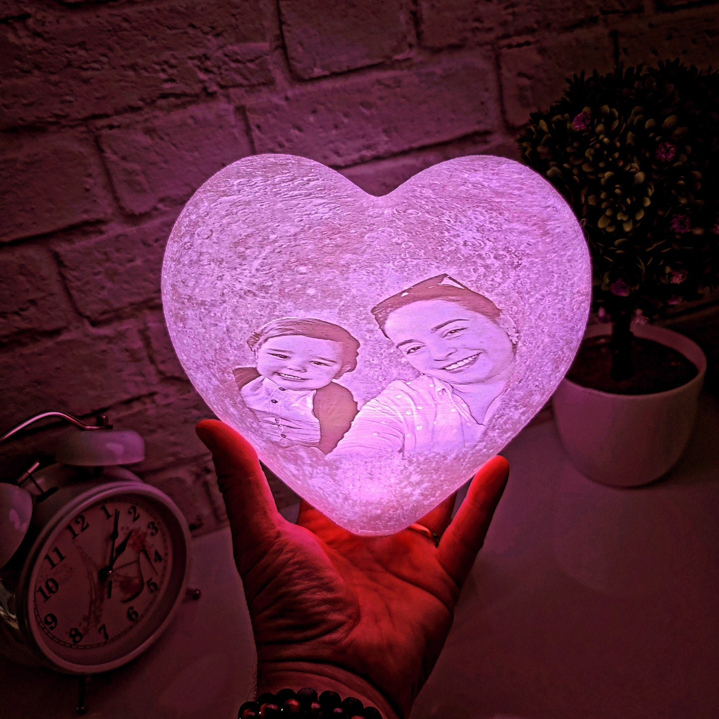 Customized Photo Lithophane Led Lamp Heart Shaped, Valentines Gift ...