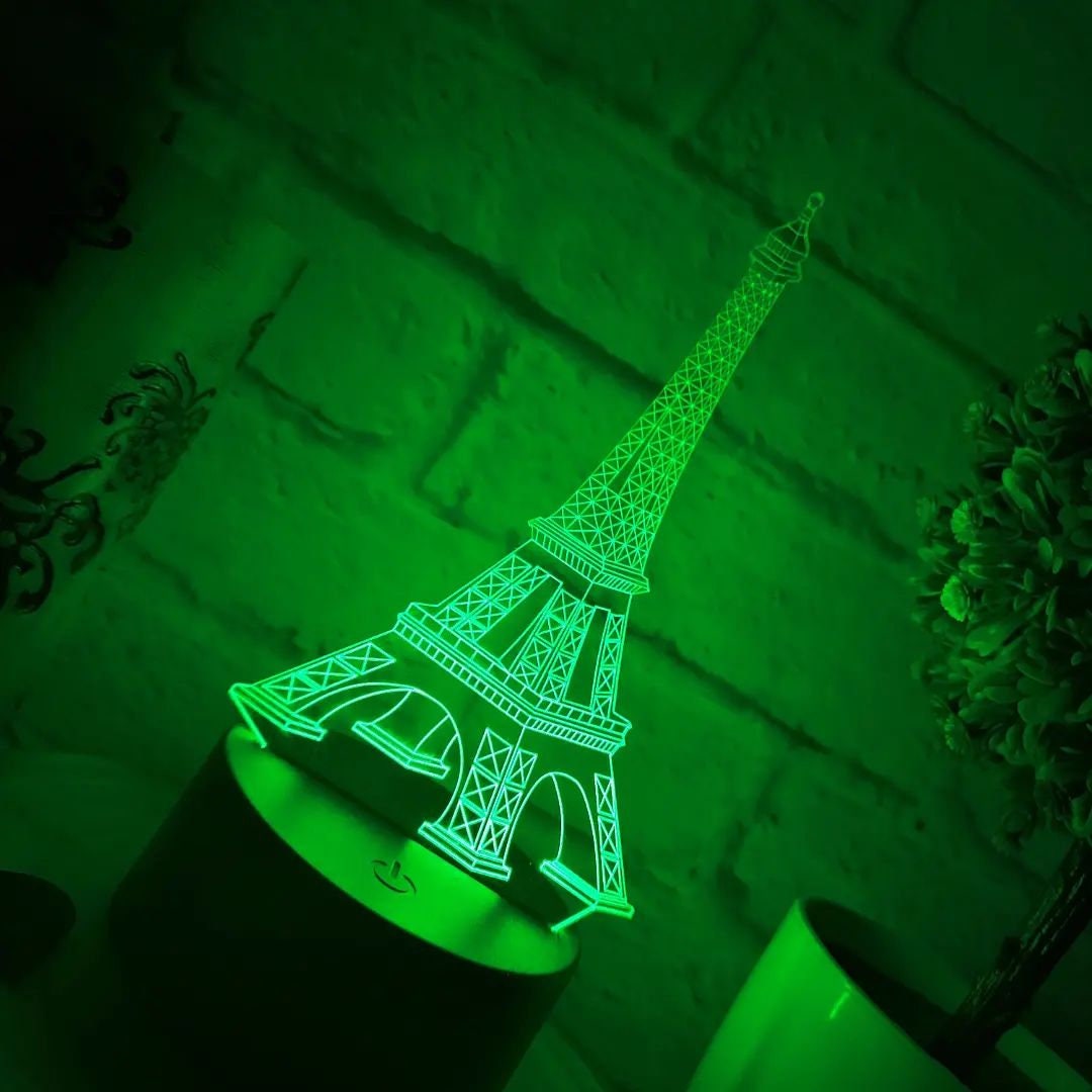 Eiffel Tower Led Light Lamp, France Ornament, 3D Illusion Lamp Eiffel ...