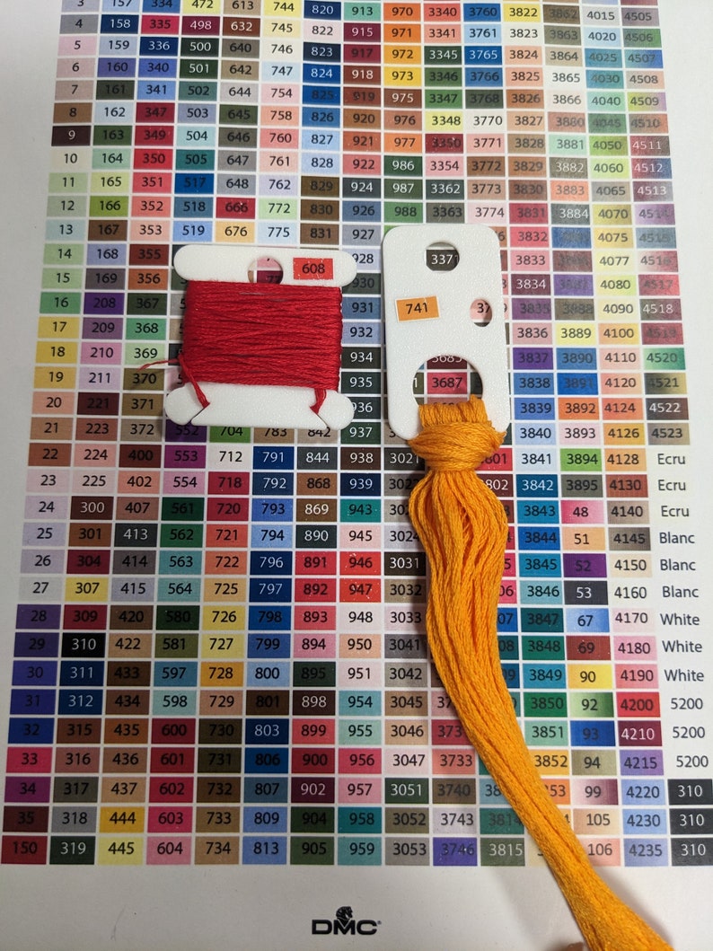 DMC Floss Stickers: Color Bobbin Labels, Thread Organizer - Etsy