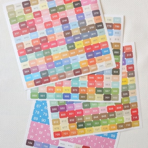 DMC Color Number Stickers: Cross Stitch & Diamond Painting Organization ...
