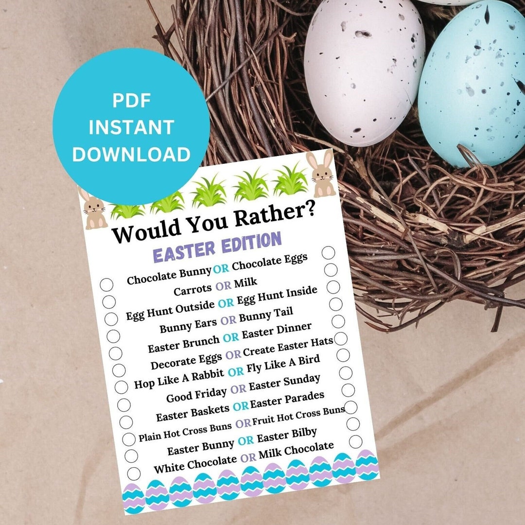 Easter Game - Would You Rather? - Etsy