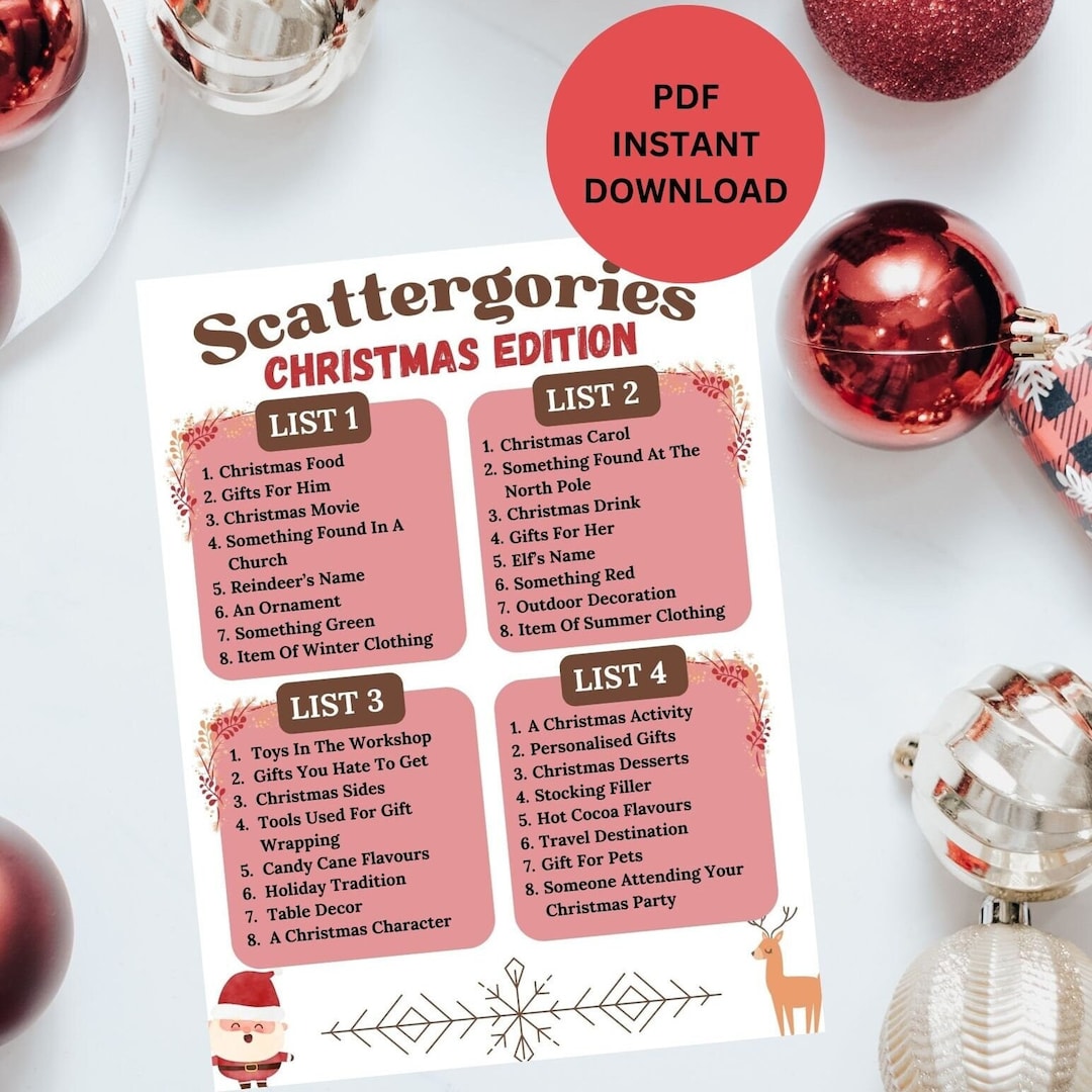 Christmas Game - Scattergories - Etsy
