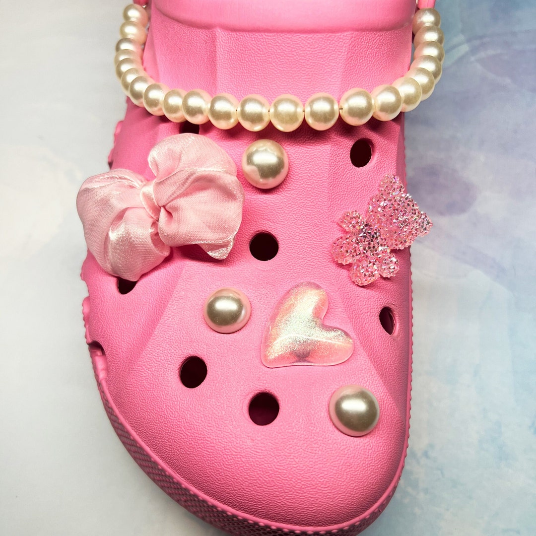 Girly Pink Set for Crocs Crocs Charms, Cute Pearls Croc Jibbitz - Etsy