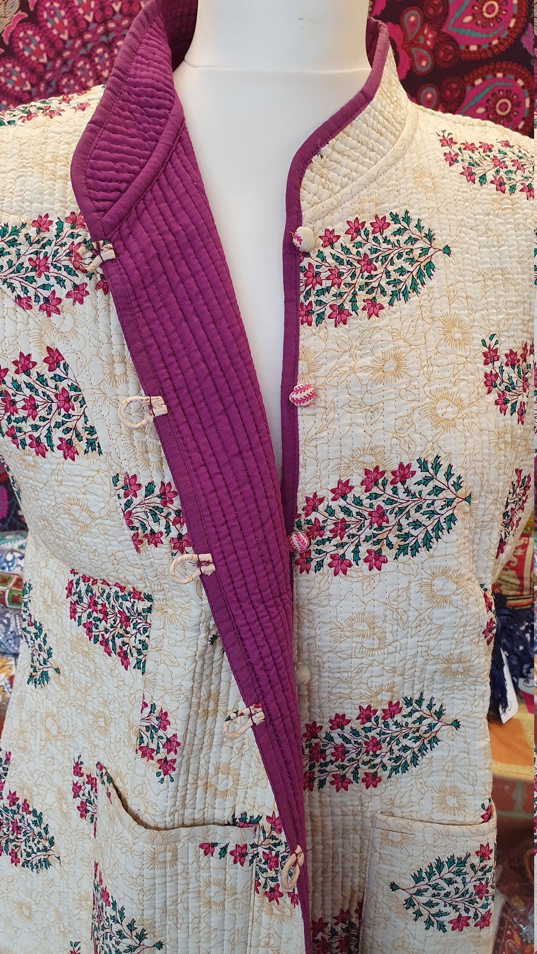 Organic Cotton Jacket,purple Jacket,quilted Cotton Jacket,gifts for Her ...