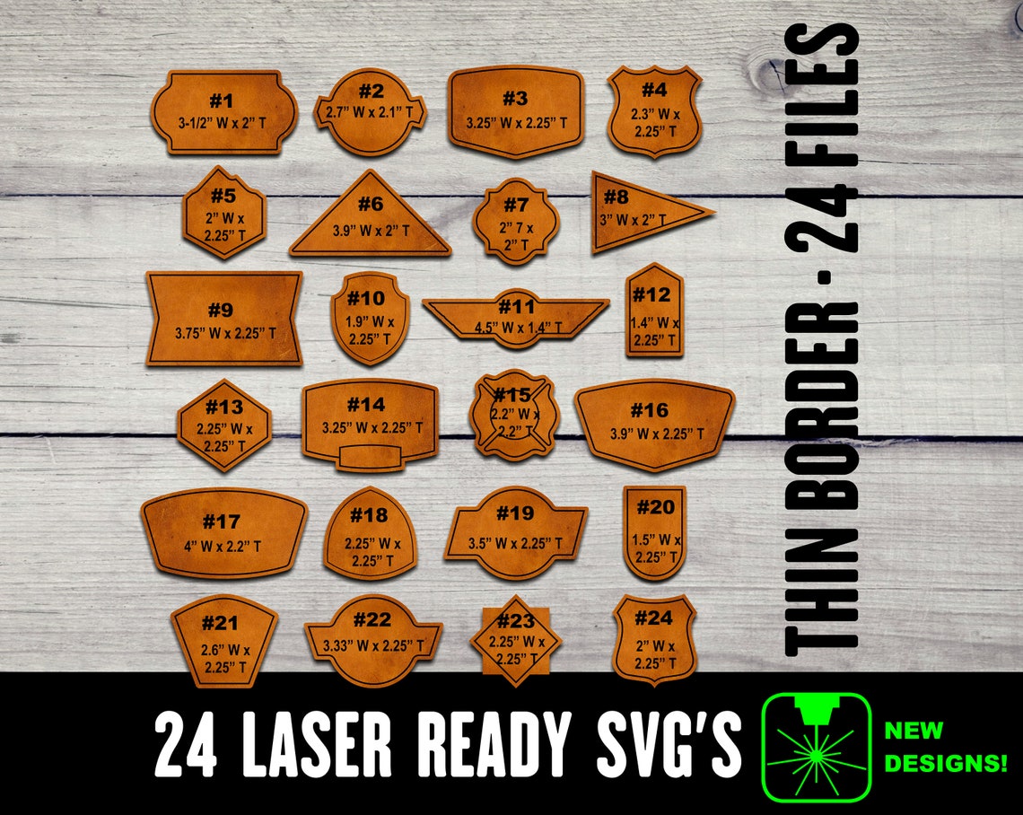 24 Leather Patch SVG Laser Ready Cut Files - Etsy