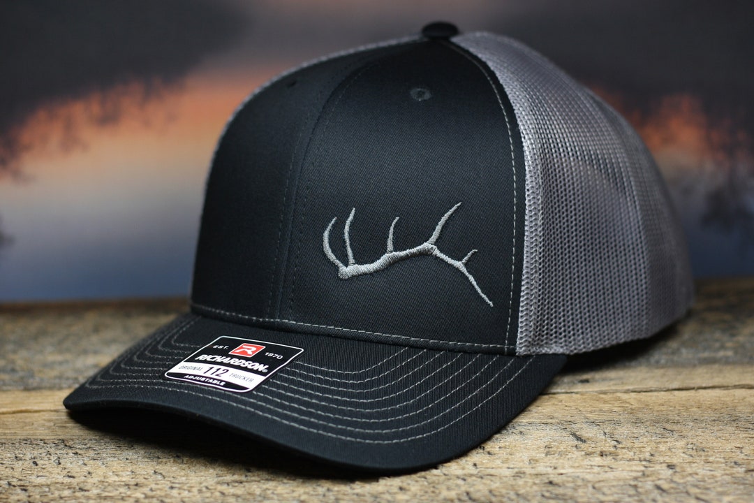 Elk Antler Embroidered Hat, Richardson 112 Trucker Cap - Etsy