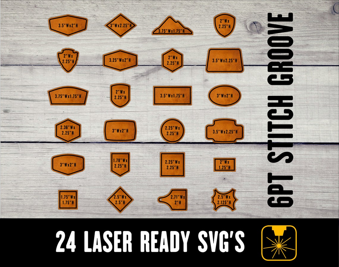 24 Leather Patch SVG Laser Ready Cut Files - Etsy