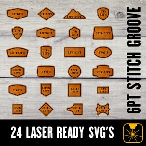 24 Leather Patch SVG Laser Ready Cut Files - Etsy