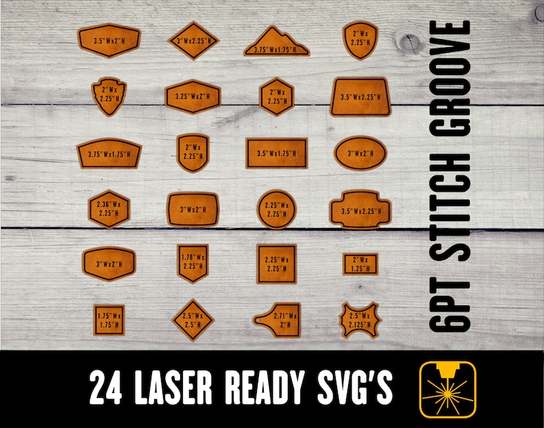24 Leather Patch SVG Laser Ready Cut Files - Etsy