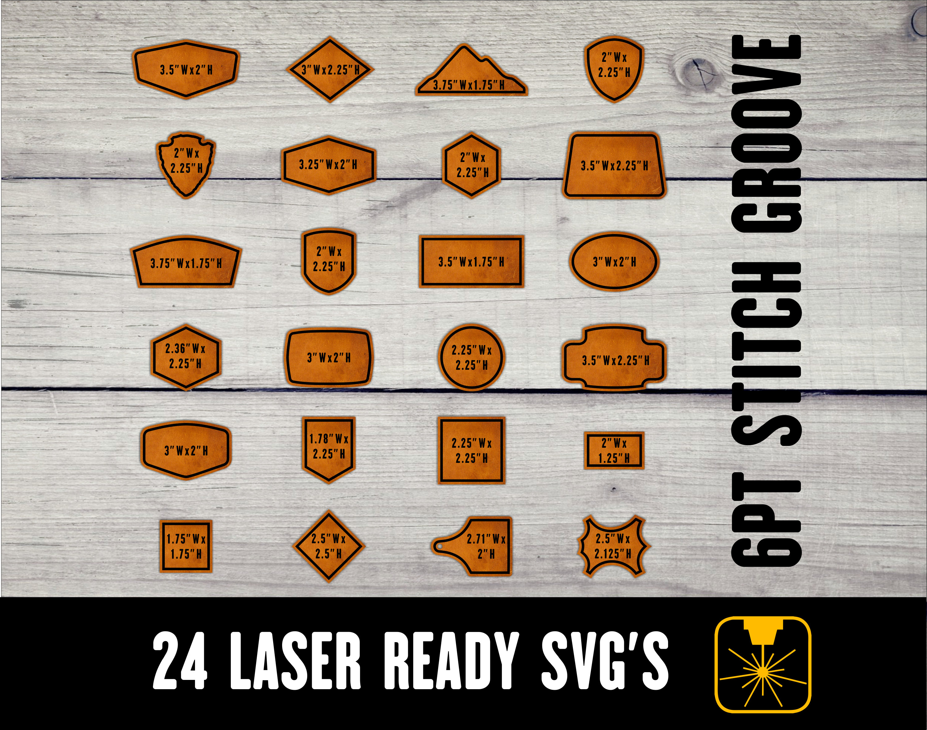 24 Leather Patch SVG Laser Ready Cut Files (Download Now) - Etsy