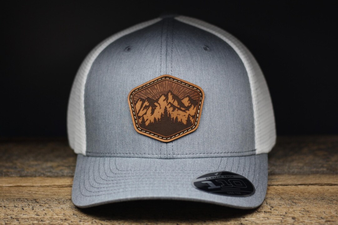 Leather Patch Hat, Stitched Genuine Leather, Laser Engraved Patch ...