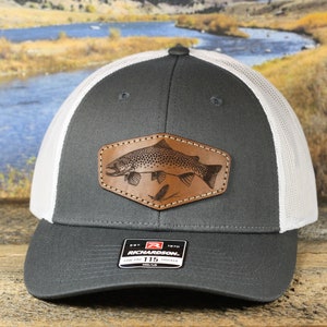 Richardson 115 Brown Trout | Mayfly | Flyfishing | Leather Patch Hat | Trucker Cap - Etsy
