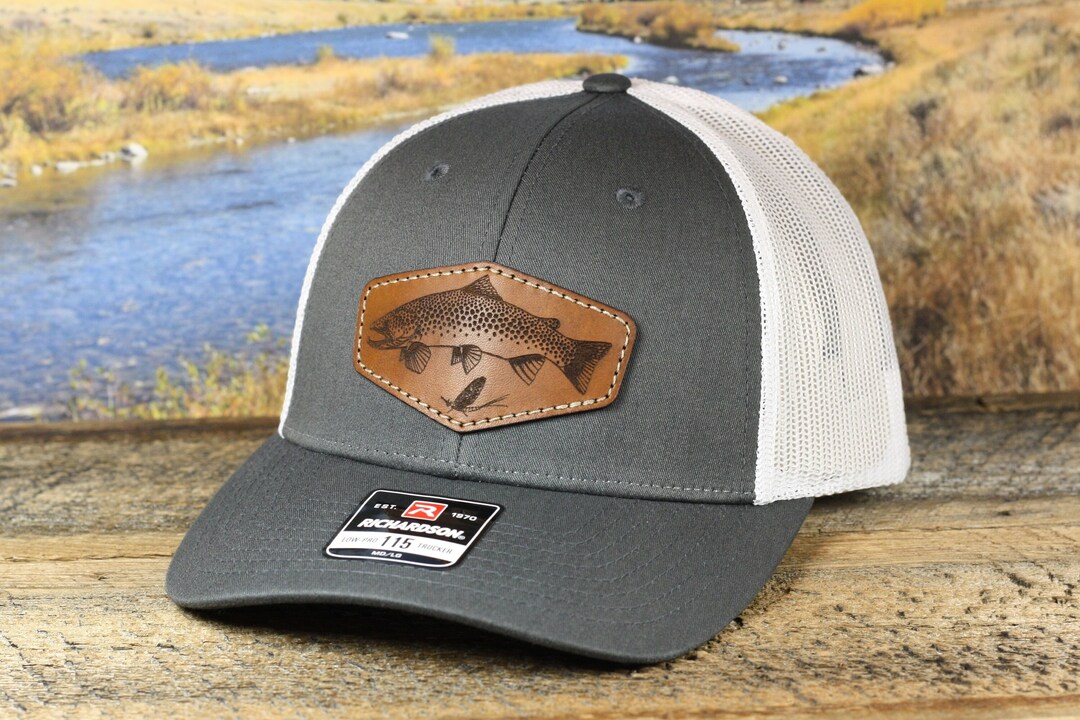 Richardson 115 Brown Trout | Mayfly | Flyfishing | Leather Patch Hat | Trucker Cap - Etsy