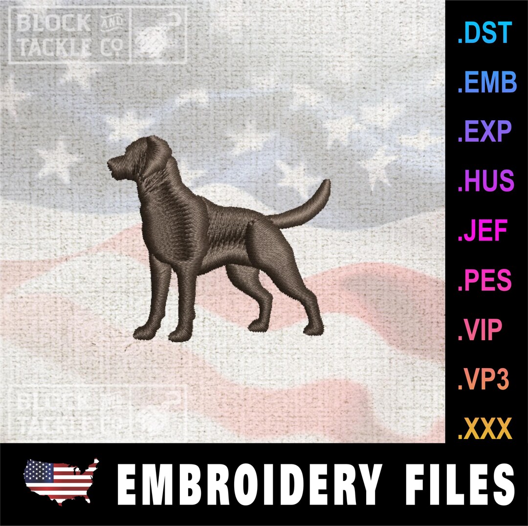 Black Lab Embroidery File for Hats & Caps - Chocolate Lab Dog Design - Etsy