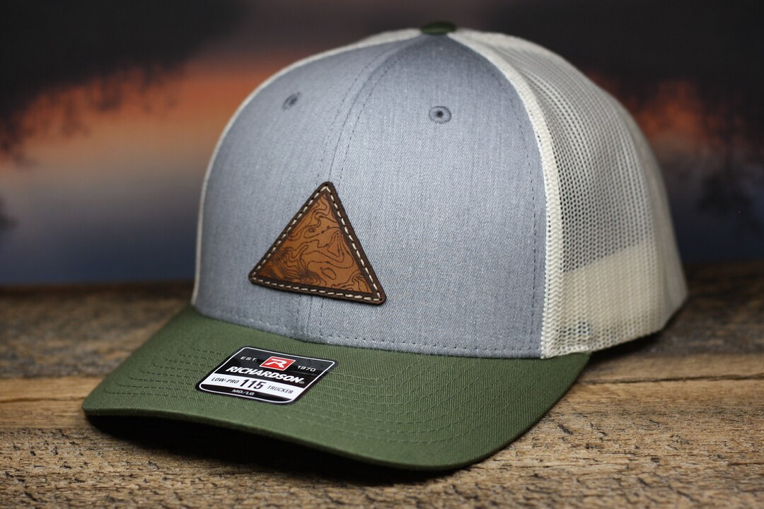 Topo Map Trucker Cap, Richardson 115 Leather Patch Mountain Hat ...