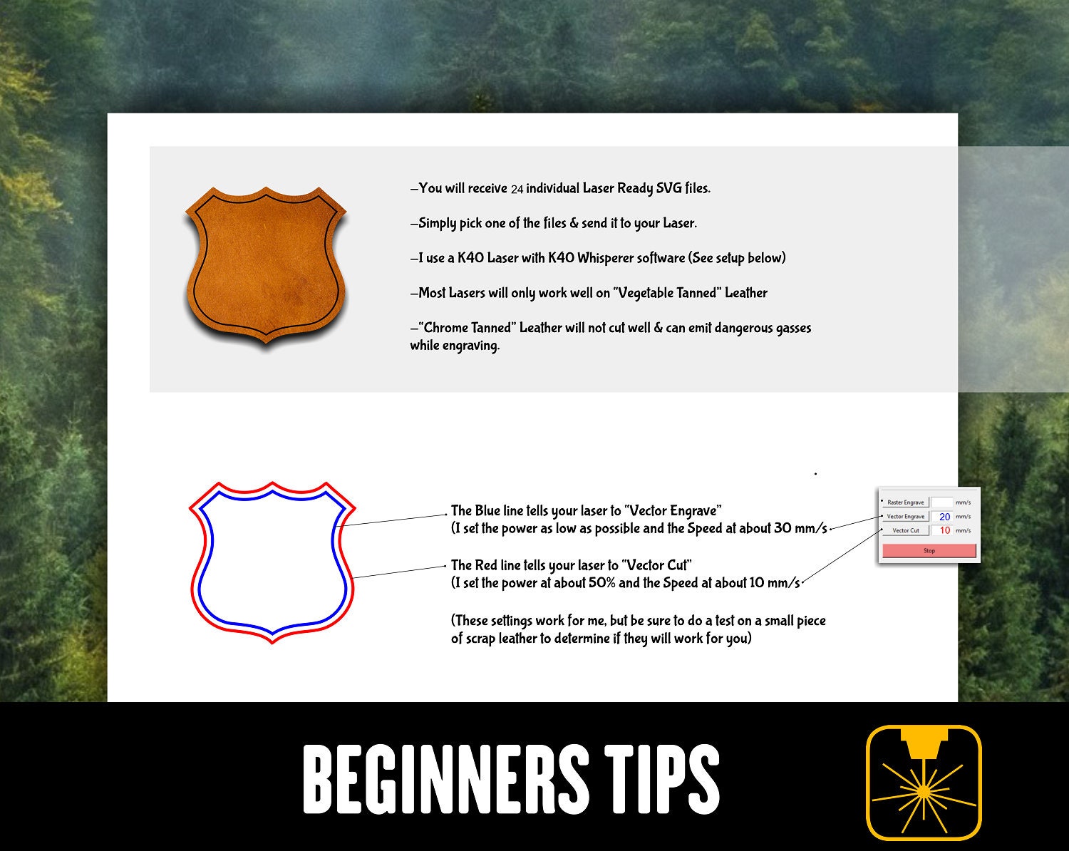 24 Leather Patch SVG Laser Ready Cut Files - Etsy