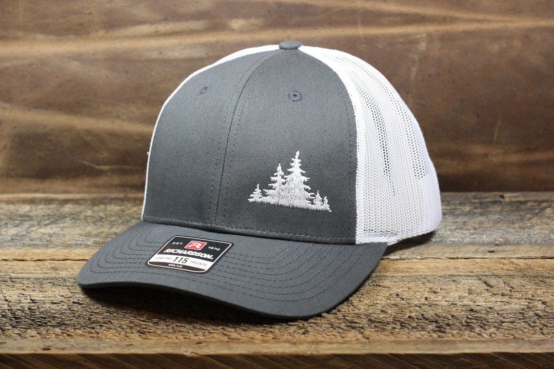 Tree Line Hat, Richardson 115 Embroidered Pine Fir Trees Cap, Camping ...