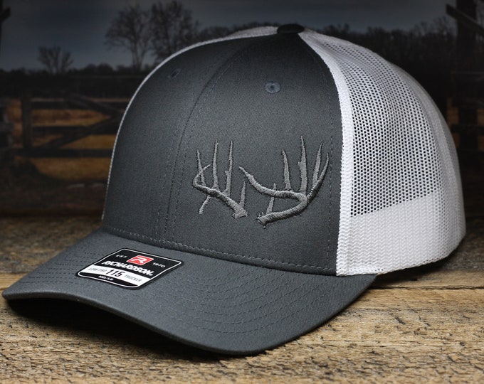 Drop Tine Whitetail Hat, Richardson 115 Deer Antlers Cap, Deer Hunting ...
