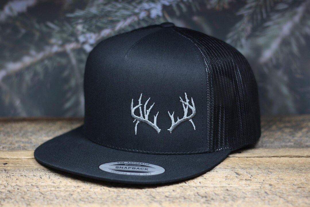 Whitetail Deer Antlers Trucker Hat - Embroidered Hunting Cap - Etsy