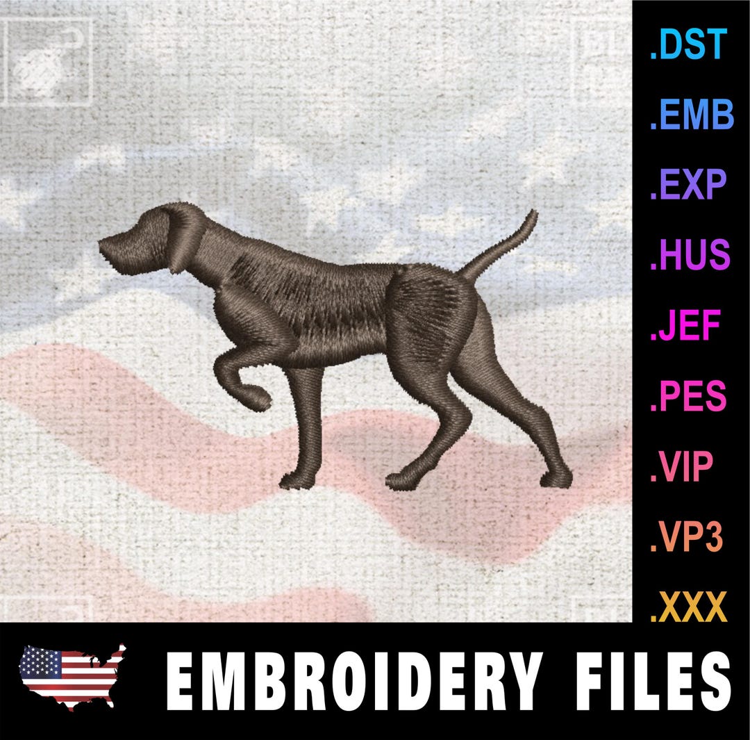 German Shorthaired Pointer Embroidery File for Hats & Caps - Bird Dog ...