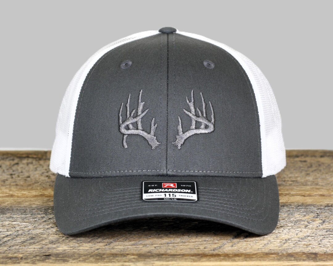 Drop Tine Whitetail Hat: Embroidered Deer Antlers, Richardson 115 Cap ...