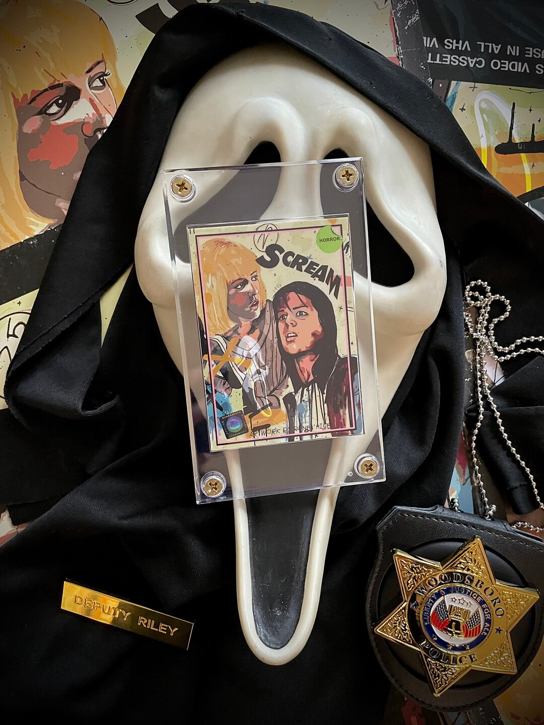 Scream Collectible Trading Card Sticker in Display Case Hand Signed by ...