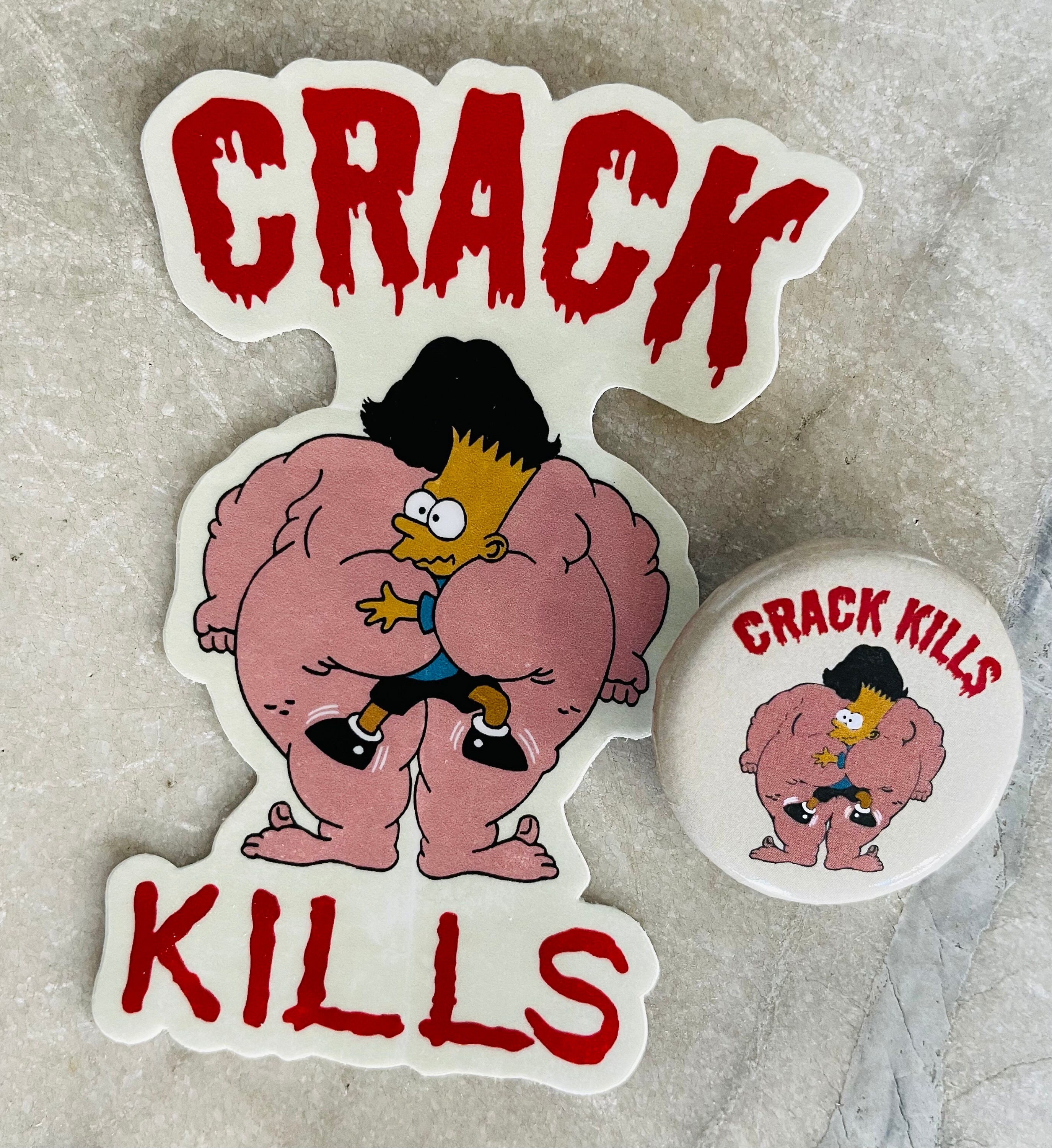90s Bart Simpson Boot Design Button and Sticker Pack Crack - Etsy