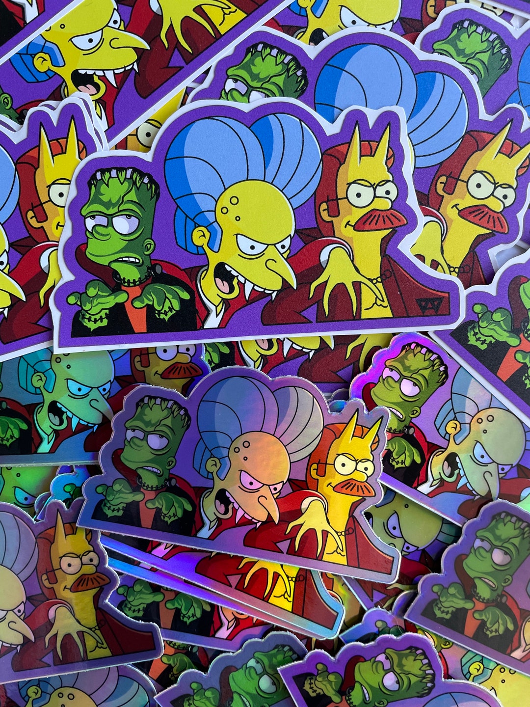 Halloween Simpson Sticker Pack With Dracula Burns, Devil Flanders and ...