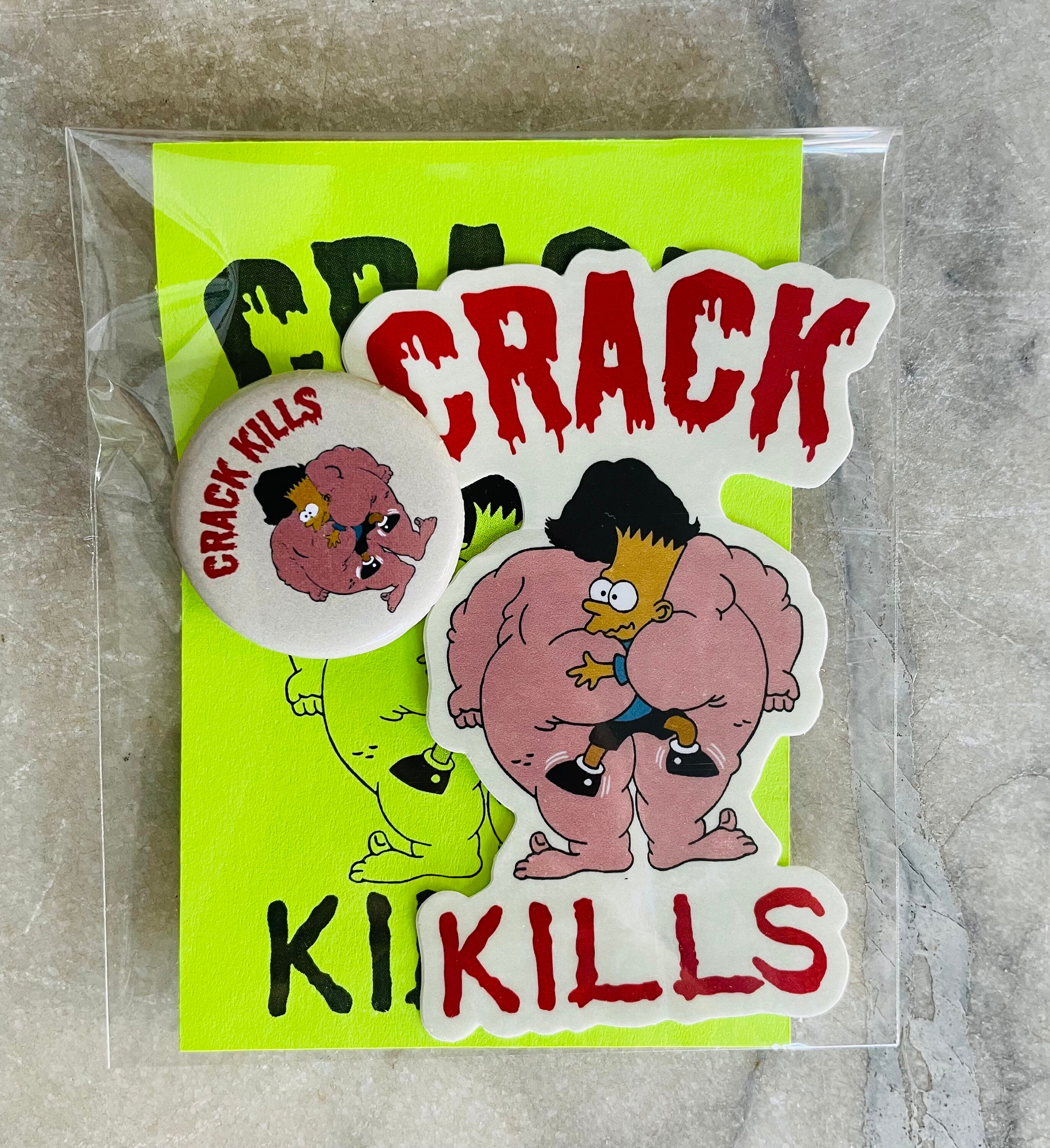 90s Bart Simpson Boot Design Button and Sticker Pack Crack - Etsy