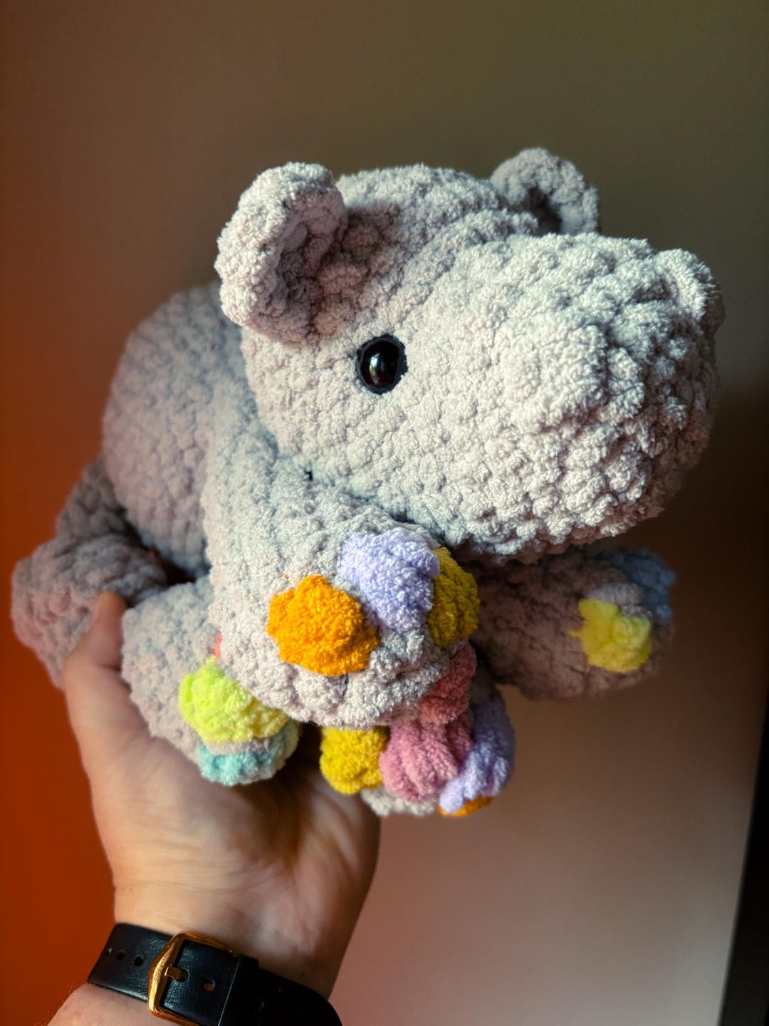 Hippo, Hippopotamus, Crochet Hippo, Knotted Plushy, Stuffed Hippo ...