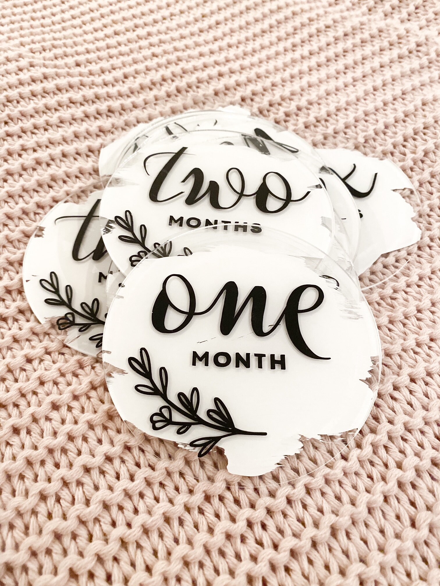 Baby Monthly Acrylic Milestone Discs, Baby Name Sign, Birth ...