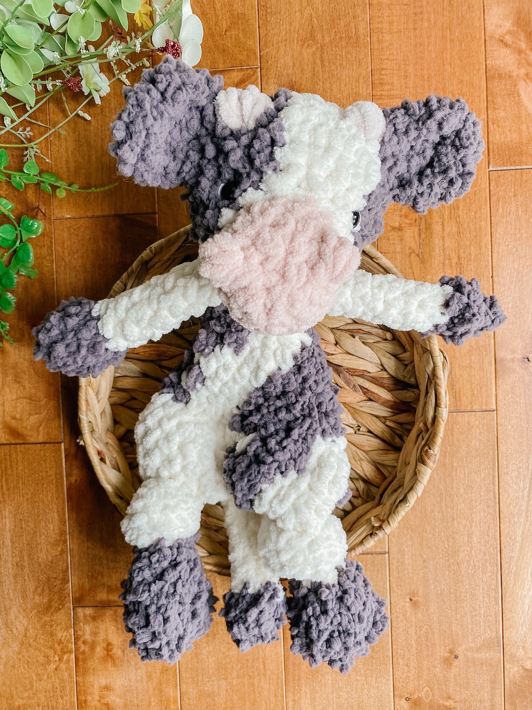 Crochet Cow, Fluffy Cow Crochet, Amigurumi, Cow Stuffy, Cow Stuffed ...