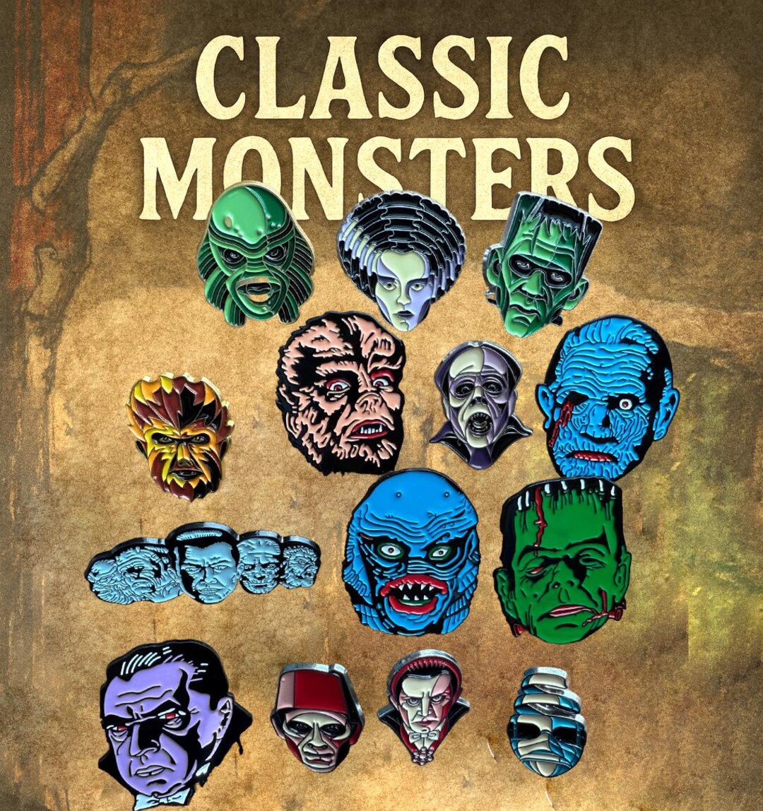 Classic Horror Movie Pins: Monster Gift Set - Etsy