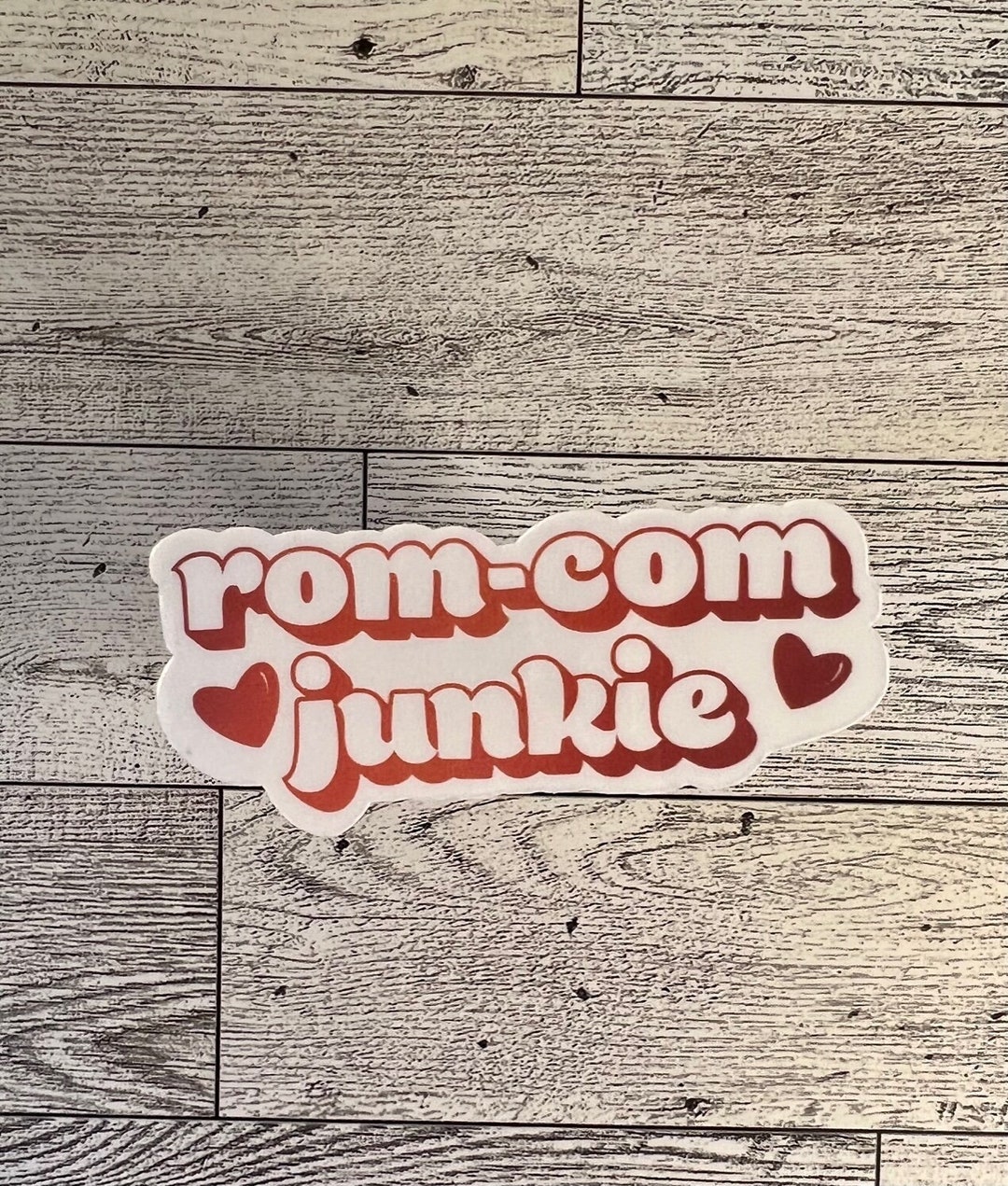 Rom-com Junkie Sticker, Romance Book Lover Gift, Bookworm and Reader ...