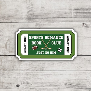 Sports Romance Book Club Ticket Sticker - Etsy