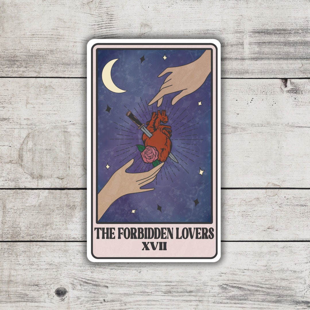 The Forbidden Lovers Tarot Card Sticker, Bookish Merch, Readers Decal ...