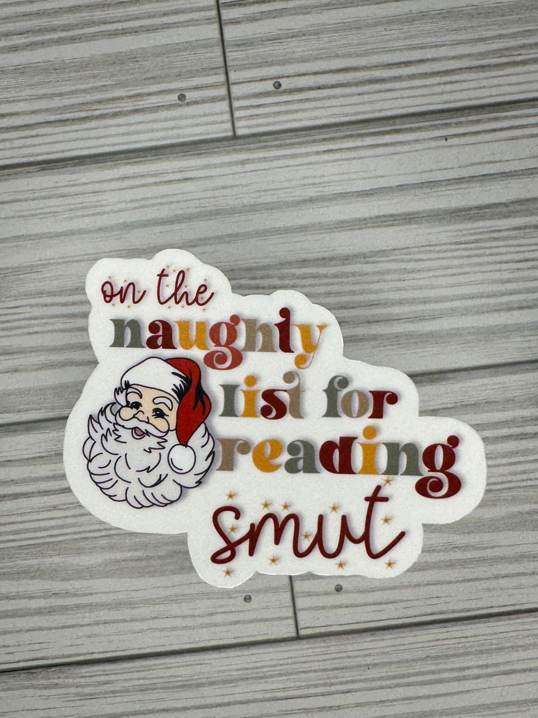 On the Naughty List for Reading Smut Sticker, Bookish Christmas ...