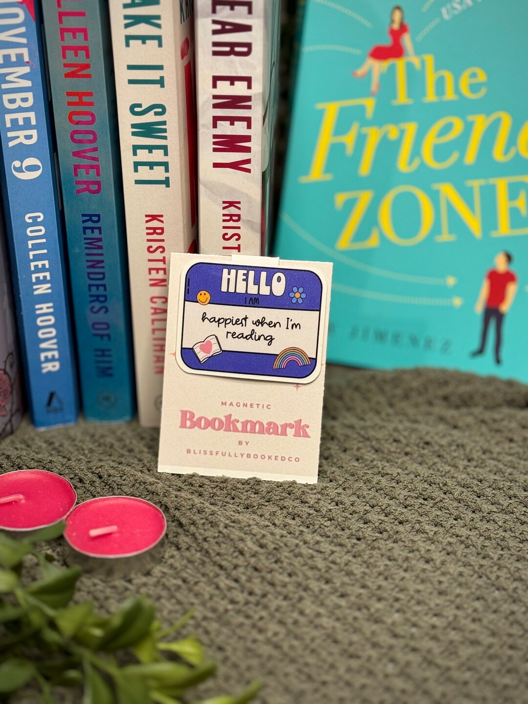 I’m Happiest When Reading Magnetic Bookmark, Handmade Bookmark Gift ...