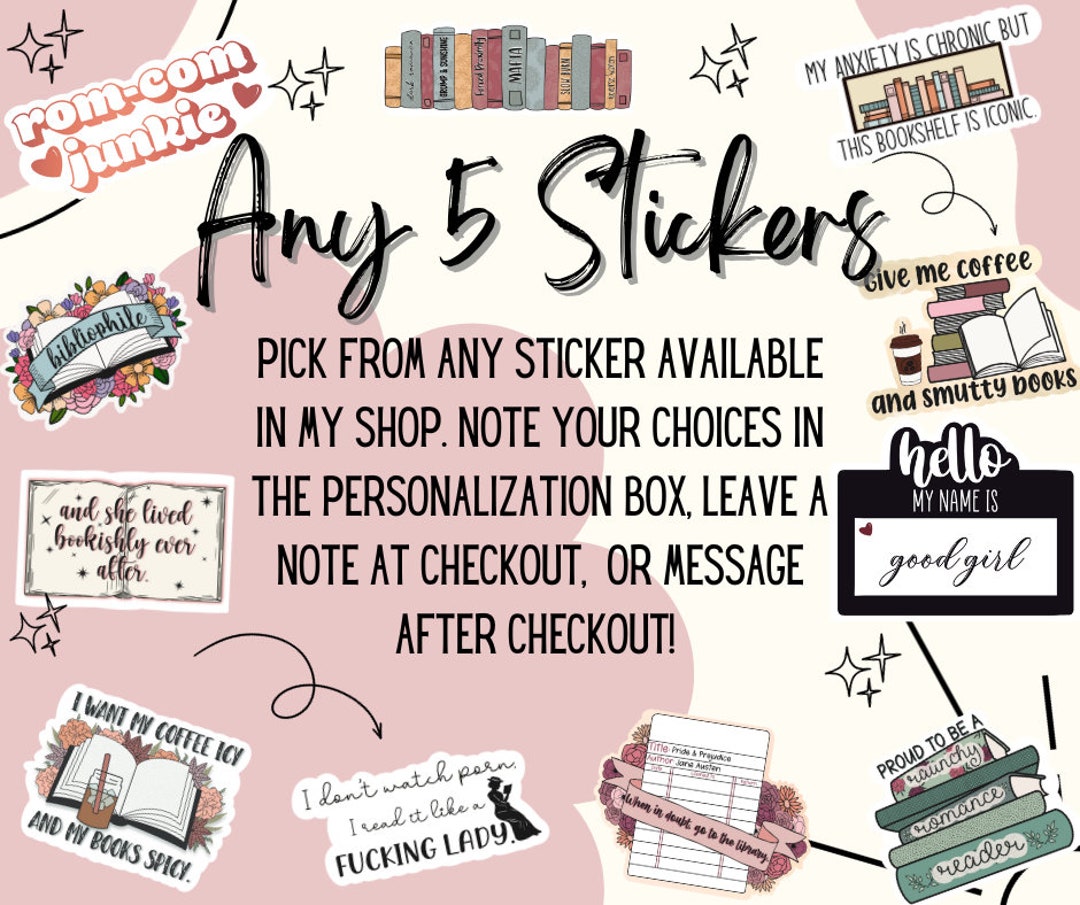 Any 5 Stickers Pick Your Own Stickers Pack, Bookish Merch and ...
