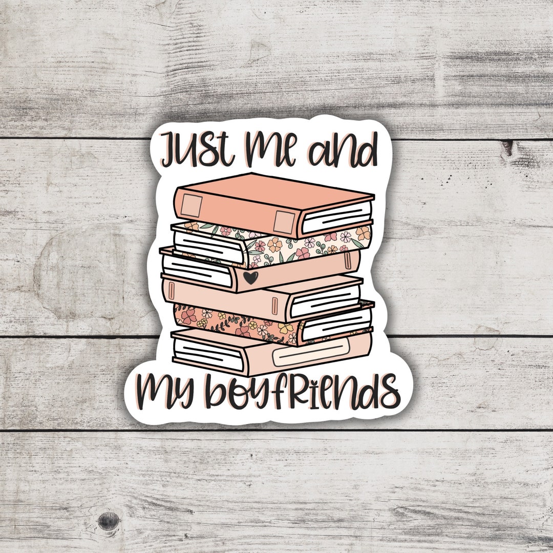 Just Me and My Boyfriends Book Stack Sticker, Bookish Merch and ...