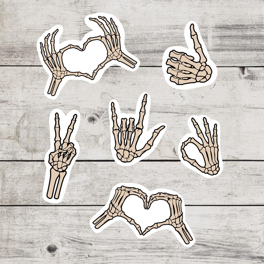 Mini Skeleton Hands Sticker Pack - Gap Fillers, Bookish Merch and ...