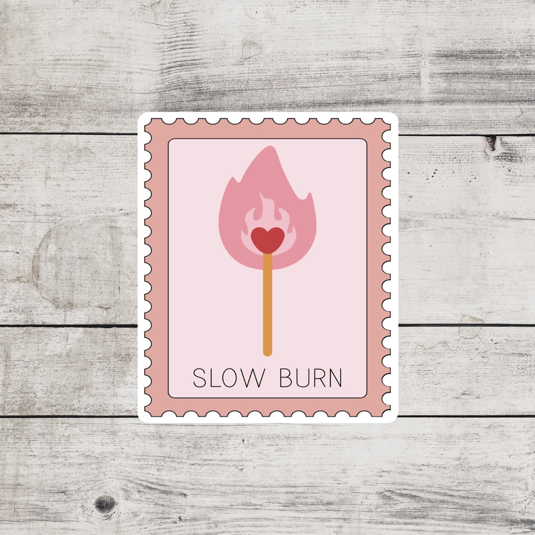 Slow Burn Romance Stamp Sticker, Bookish Merch & Accessories, Booktok ...